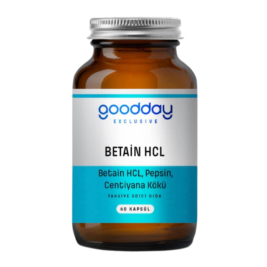 GOODDAY Betain Hcl Pepsin 60 Kapsül – Özel Beslenme
