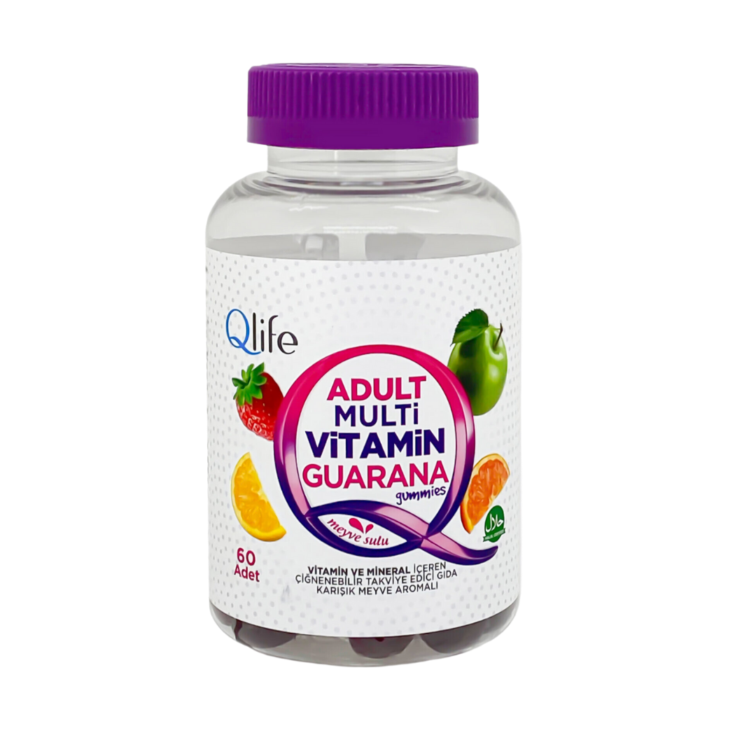 QLİFE Adult Multivitamin Guarana Gummies 60 adet – Özel Beslenme