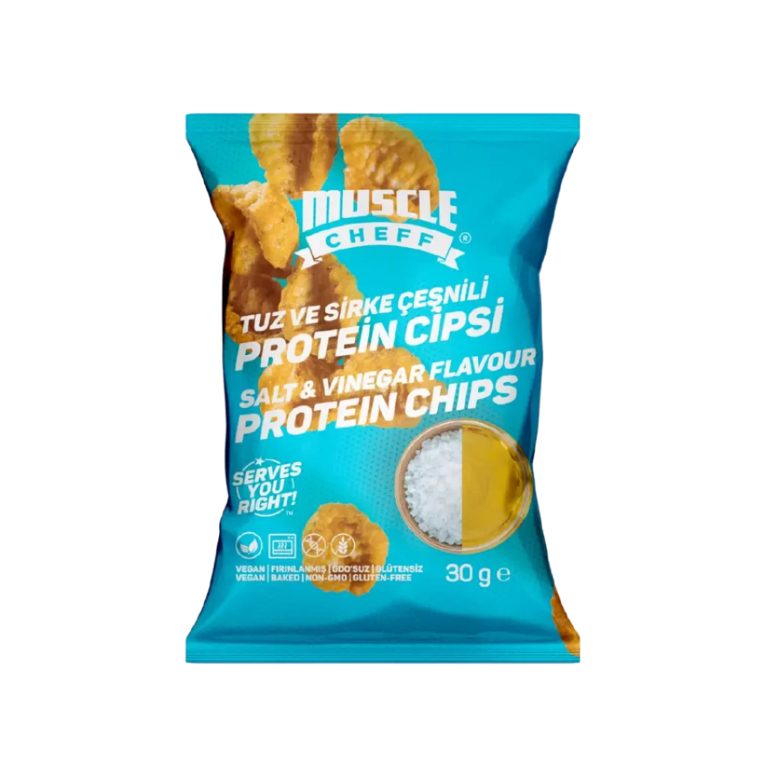 MUSCLE CHEFF Tuz ve Sirke Aromalı Protein Cips (30g) – Özel Beslenme