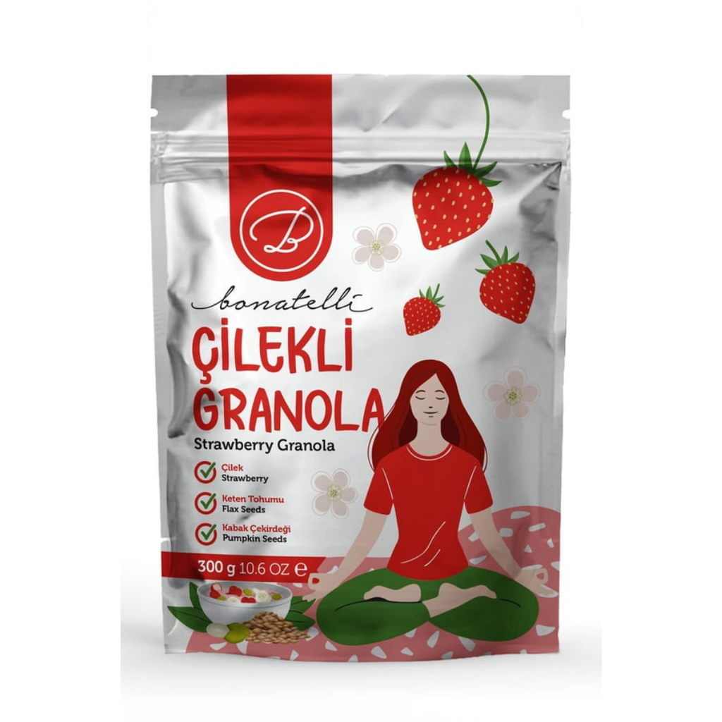 BONATELLİ Çilekli Granola 300g – Özel Beslenme