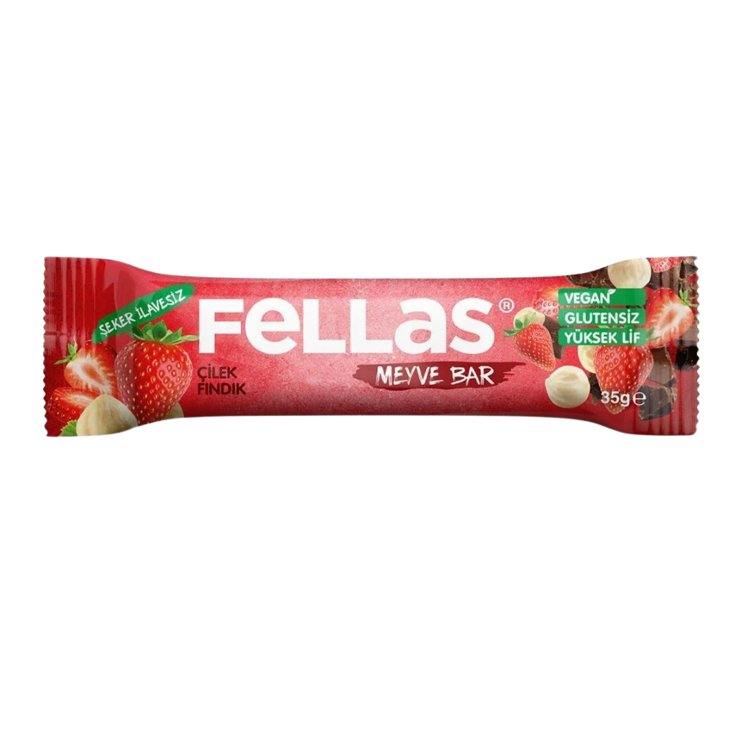FELLAS Meyve Bar Çilekli ve Fındıklı 35g – Özel Beslenme