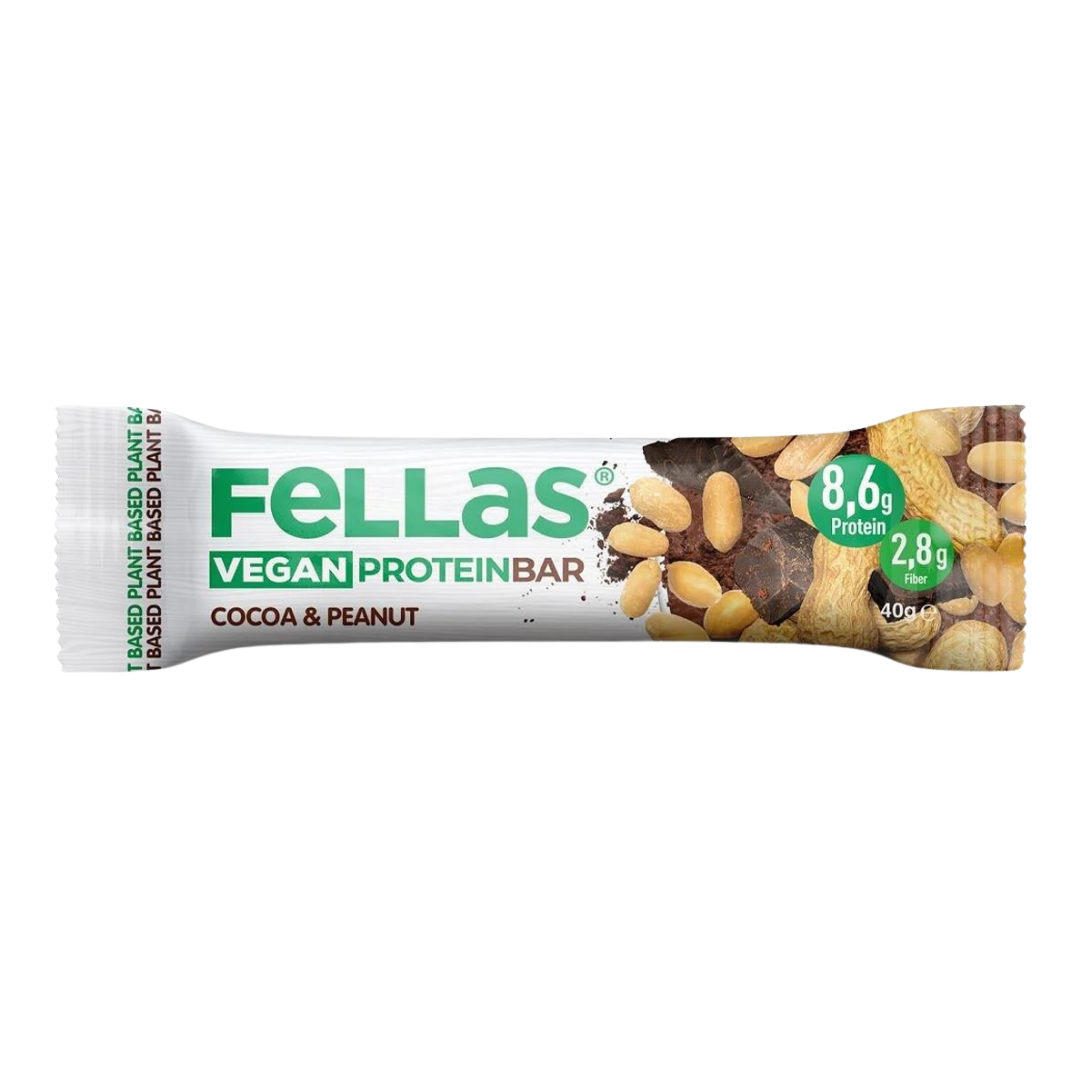 FELLAS Vegan Protein Bar Yer Fıstığı ve Kakaolu 40g – Özel Beslenme
