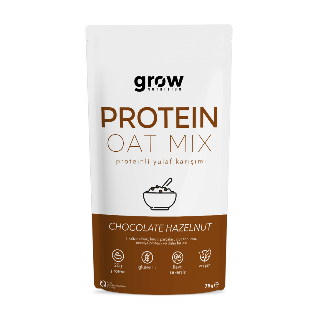 GROW NUTRITION Protein Oat Mix Yulaf Karışımı Chocolate Hazelnut 75g ...