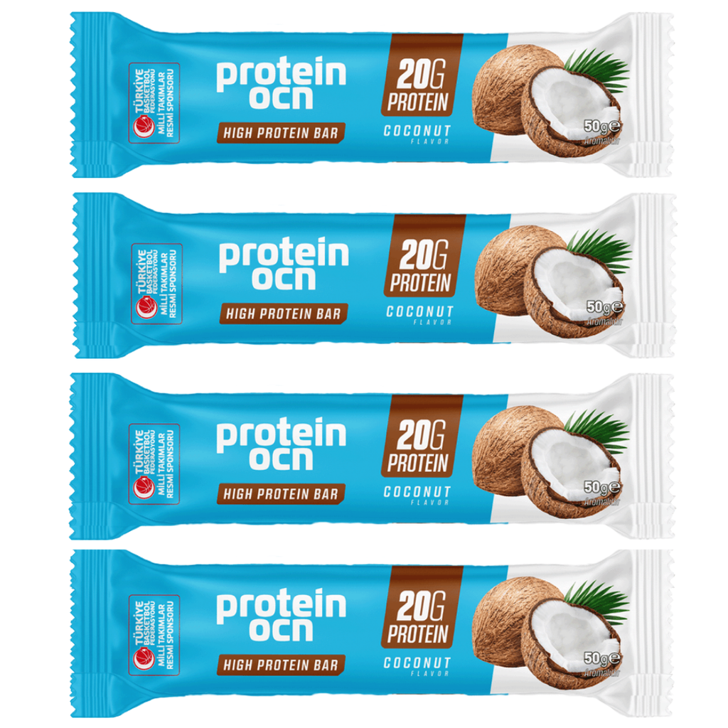 PROTEİNOCEAN Protein Bar Coconut 50g x 4 Adet – Özel Beslenme