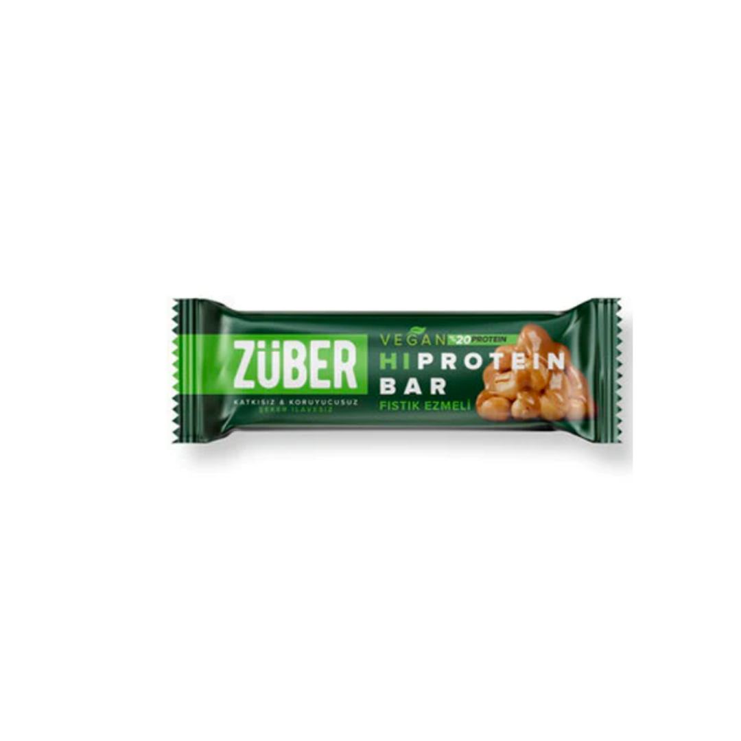 ZÜBER Fıstık Ezmeli Vegan Yüksek Proteinli Bar 45g – Özel Beslenme