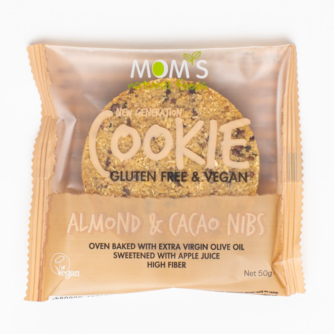 MOM'S NATURAL FOODS Almond & Cacao Nibs Gluten Free Cookie 50g – Özel ...