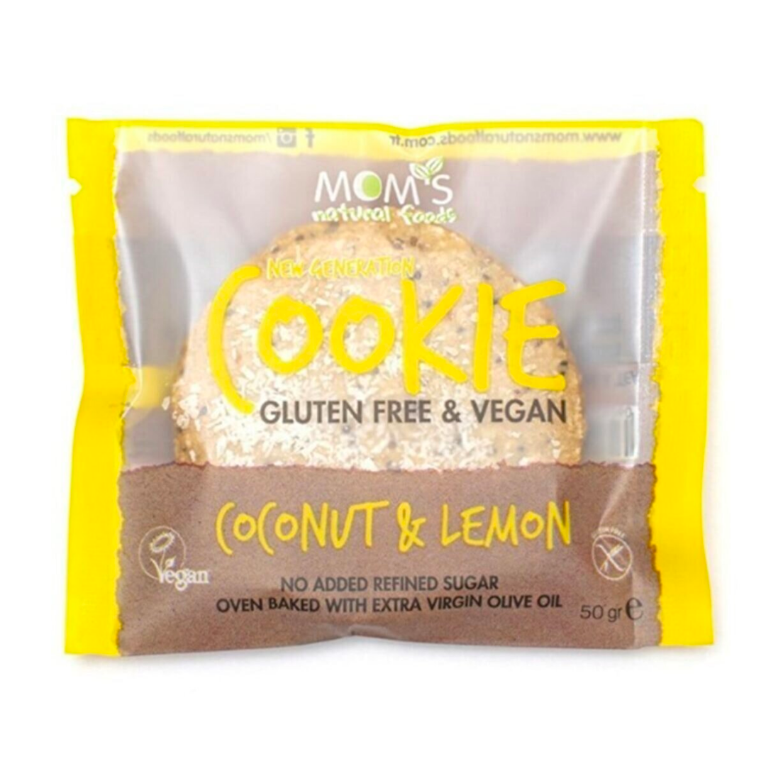 MOM'S NATURAL FOODS Coconut & Lemon Gluten Free Cookie 50g – Özel Beslenme