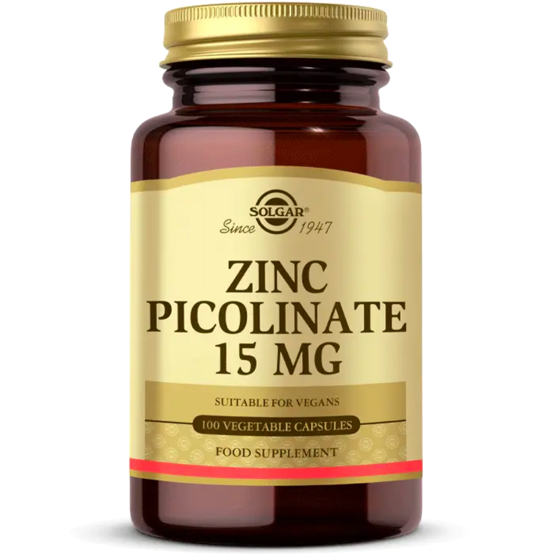 SOLGAR Zinc Picolinate 15mg 100 Kapsül – Özel Beslenme